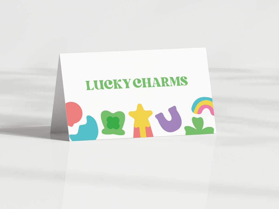 Lucky Charm Editable Food Tent, Lucky One Decorations, St. Patricks Day ...