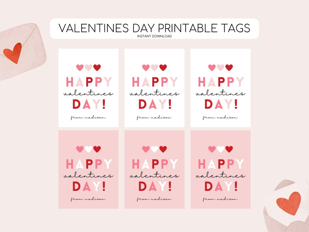 Printable Valentine's Day Tag, Sweet Treat Valentines Day Tag ...