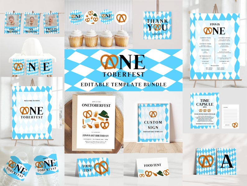 Onetoberfest Birthday Invitation, Oktoberfest First Birthday, Modern ...