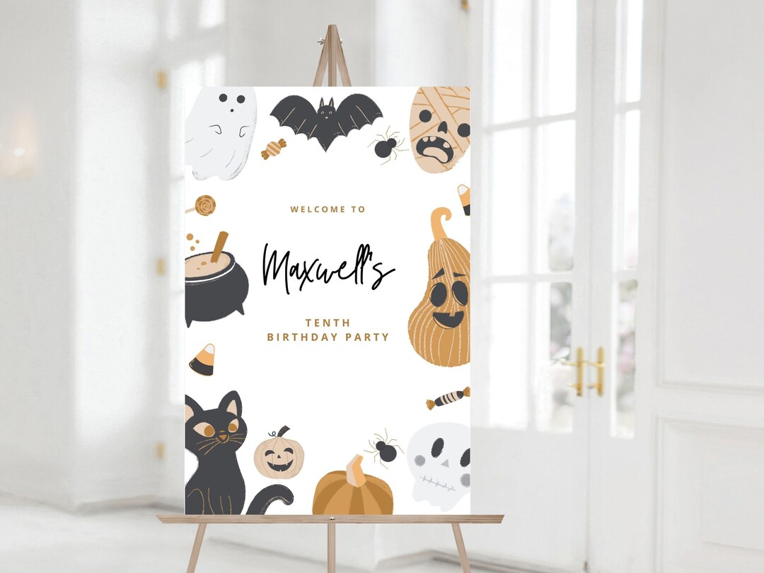 Halloween Party Welcome Sign, Fall Spooky Season Decorations, Trick or ...