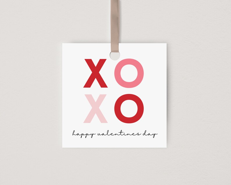 Printable Valentine's Day Tag, XOXO Valentines Day Tag, Valentine Gift ...
