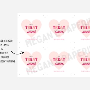 Printable Valentine's Day Tag, Sweet Treat Valentines Day Tag ...