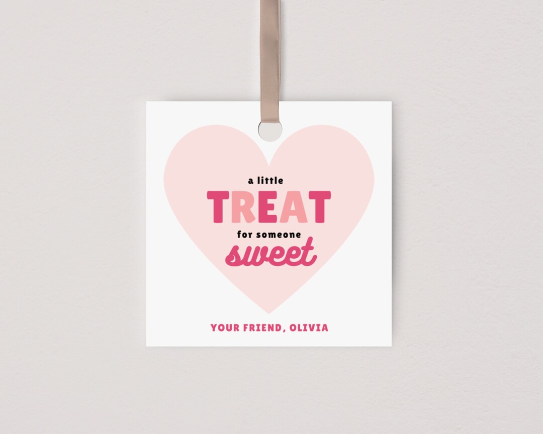 Printable Valentine's Day Tag, Sweet Treat Valentines Day Tag ...