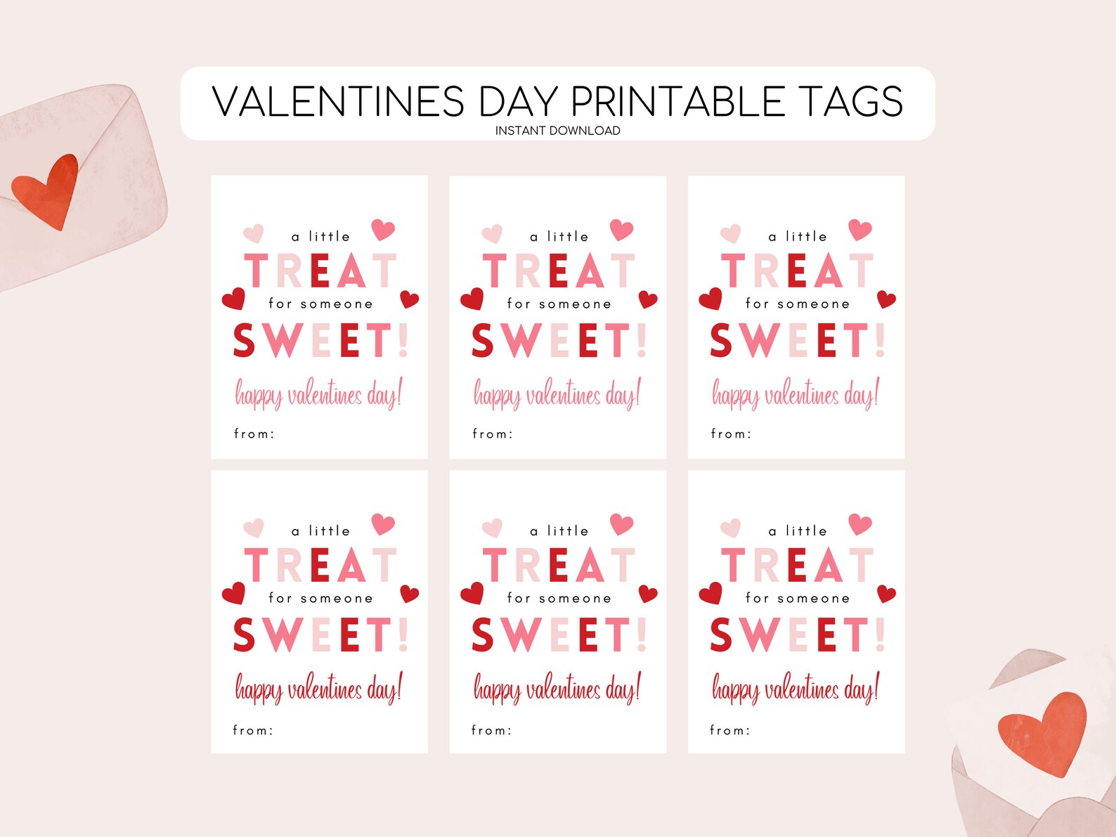 Printable Valentine's Day Tag Sweet Treat Valentines Day - Etsy