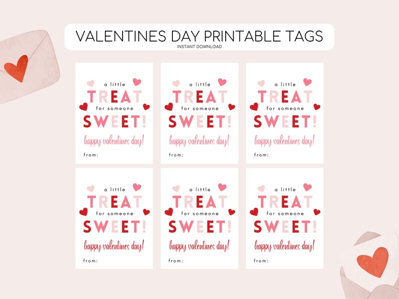 Printable Valentine's Day Tag Sweet Treat Valentines Day - Etsy