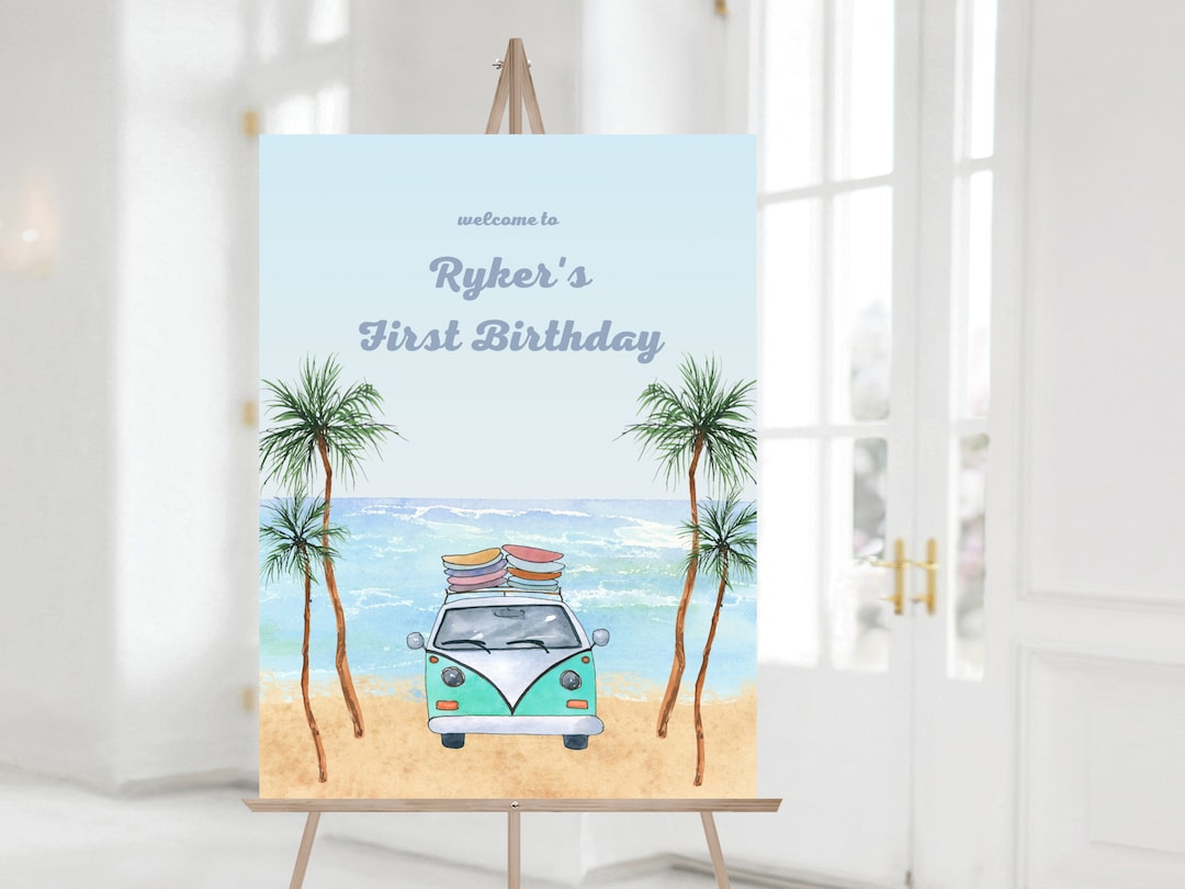 The Big One Surf Welcome Sign, Boho Retro Surfing Decorations, Surfing ...