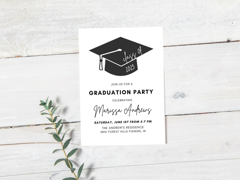 Editable Graduation Invitation Grad Party Open House - Etsy