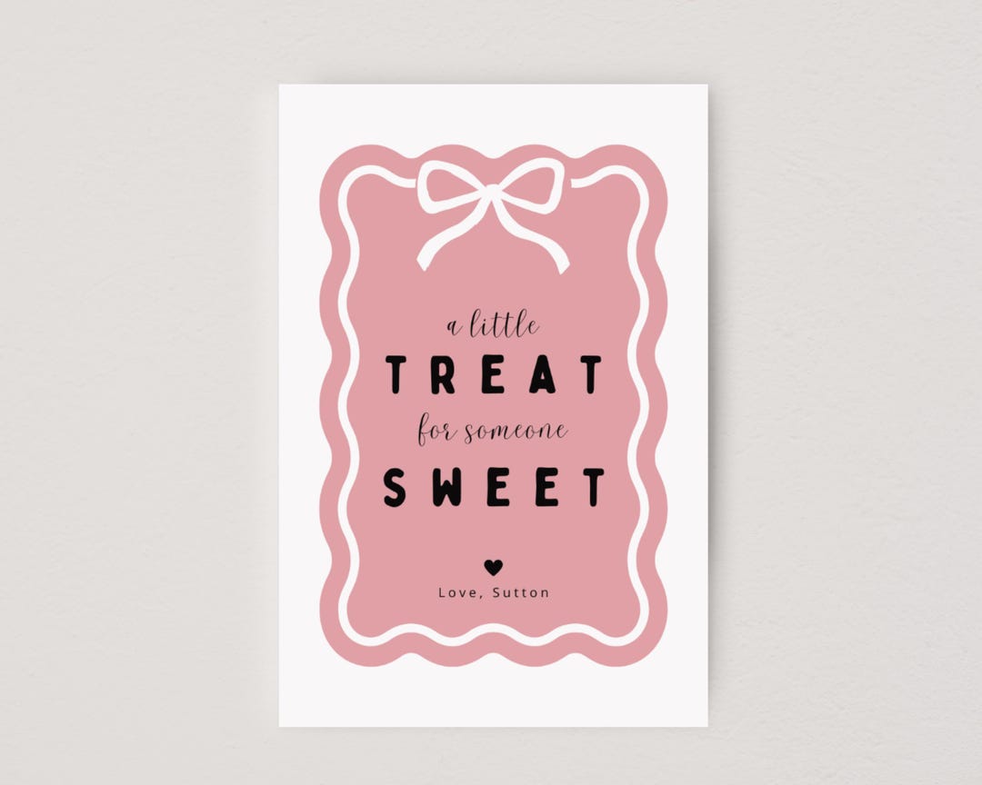 Printable Valentine's Day Tag, Sweet Treat Valentines Day Tag ...