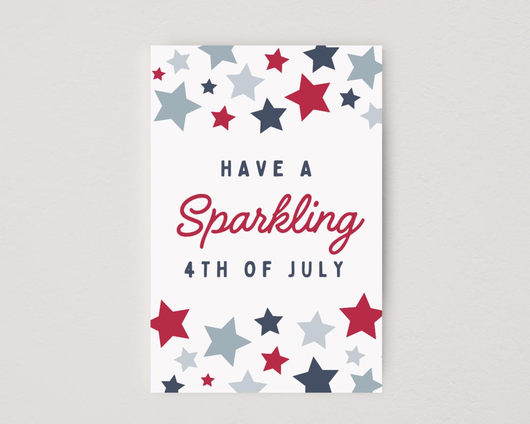 Fourth of July Printable Tag, 4th of July Tag, Modern 4th of July Gift ...