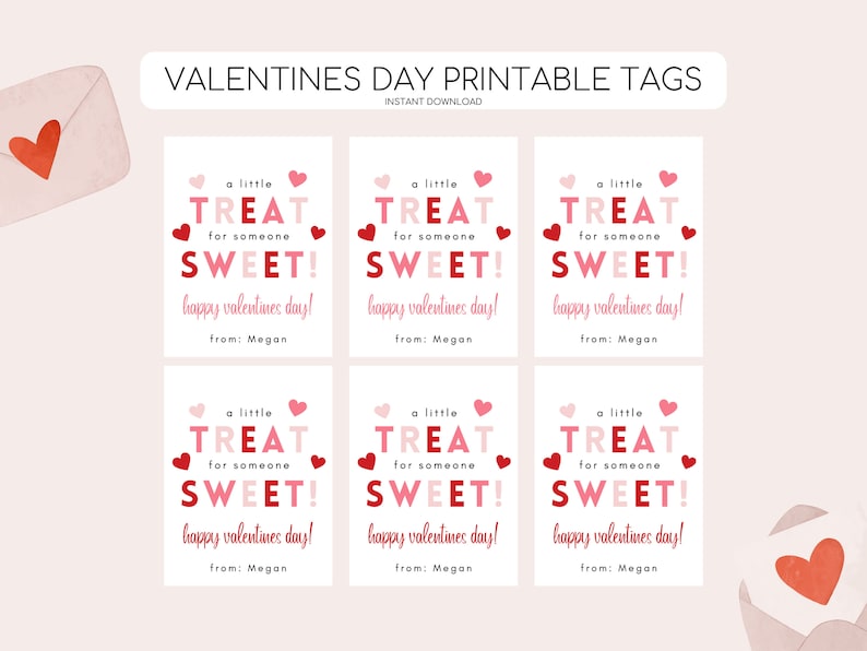 Printable Valentine's Day Tag Sweet Treat Valentines Day - Etsy