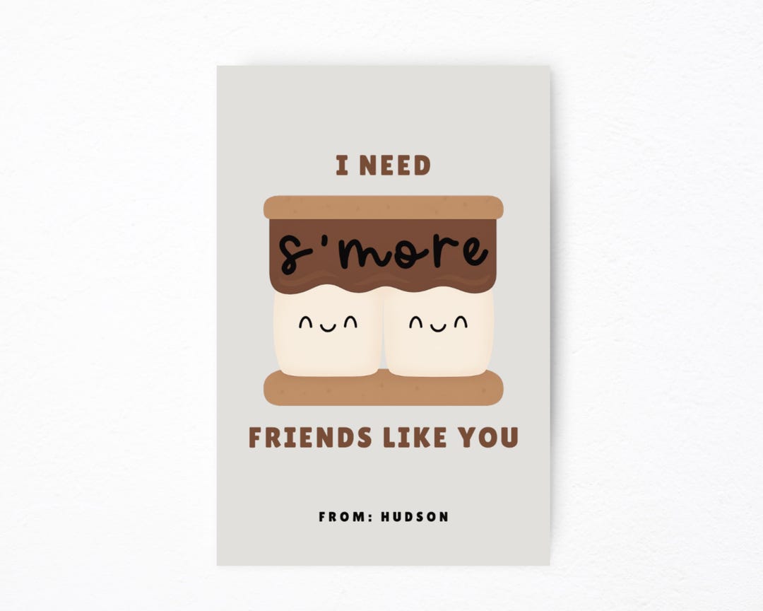 S'more Valentines Day Cards, Printable Smore Valentines Day Tags ...