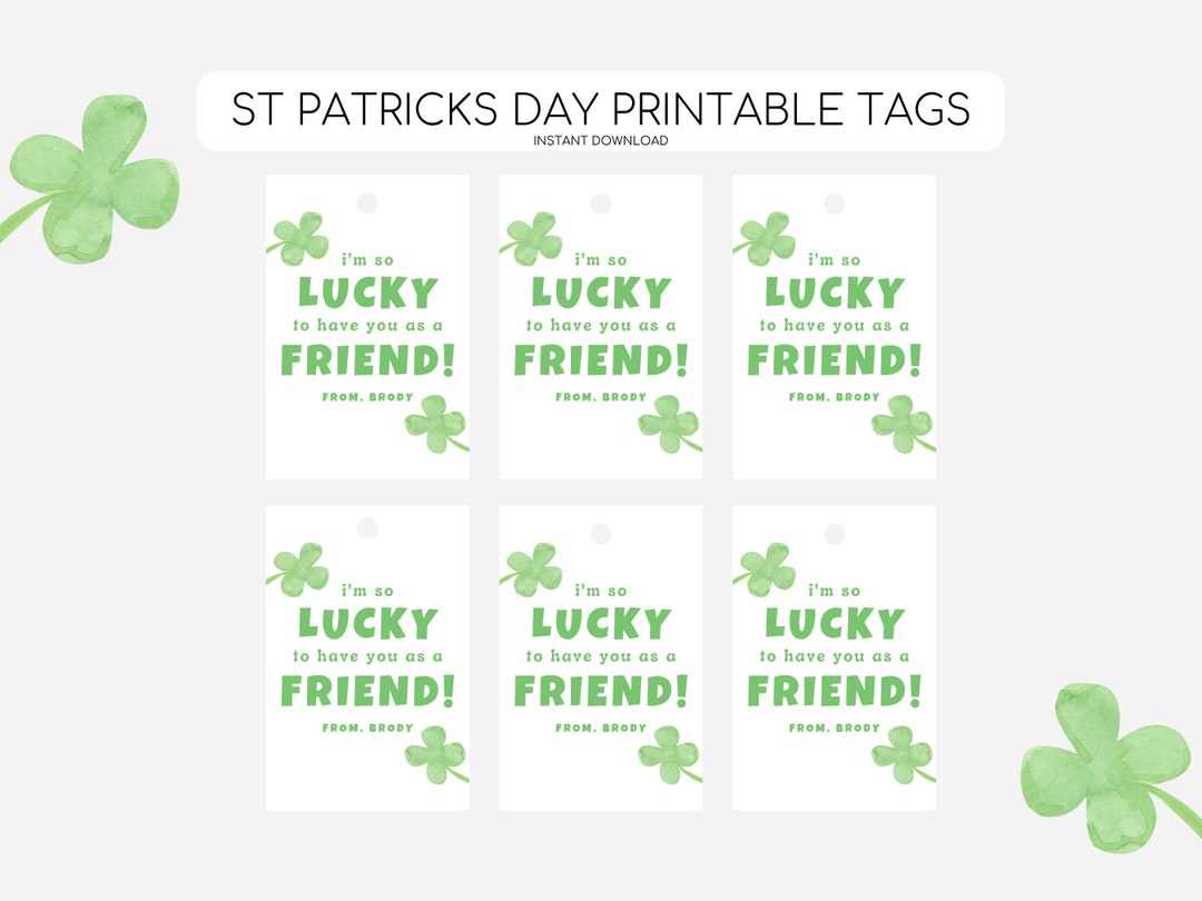 Printable Saint Patrick's Day Tag, St. Patricks Day Tag, Saint Patricks ...