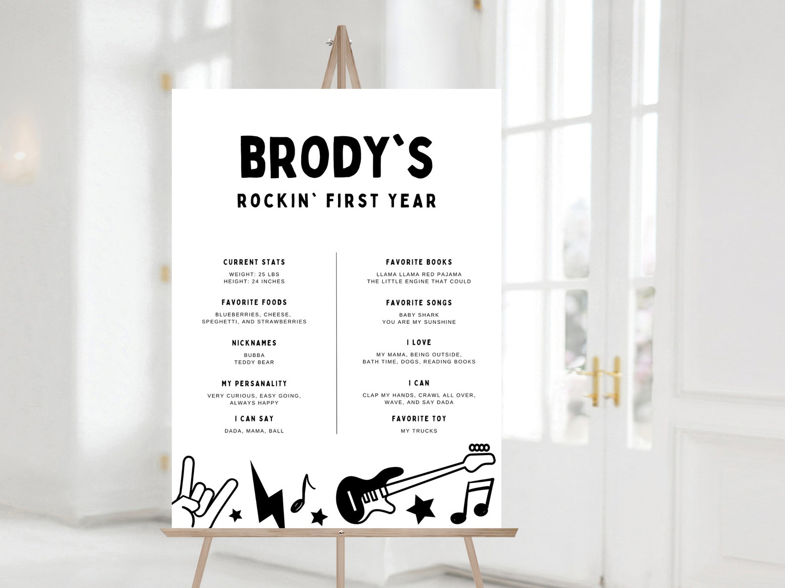 Rock and Roll Birthday Invitation, Rocker Birthday Invite, Rock N Roll ...