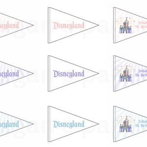 Vintage Disney Birthday Pennants, Vintage Theme Park Birthday Flags ...