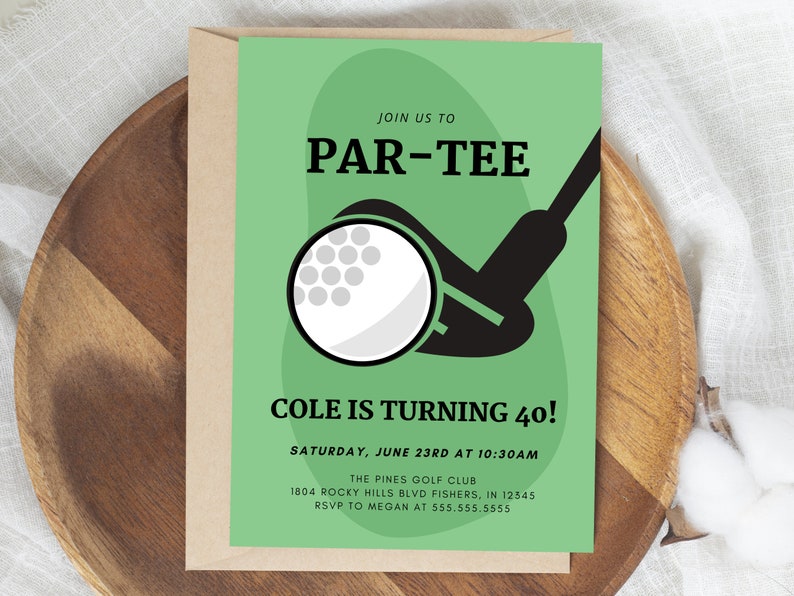 Golf Partee Birthday Party Invitation Golf Any Age Birthday - Etsy