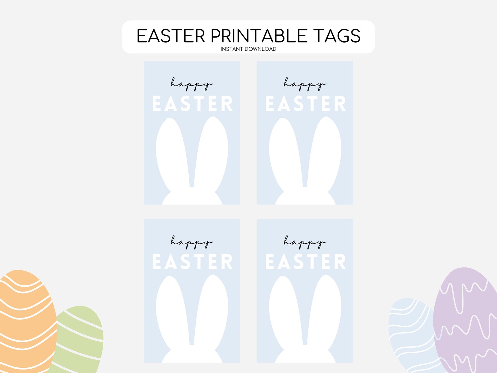 Printable Easter Tag, Easter Carrot Tag, Easter Bunny Gift Label ...