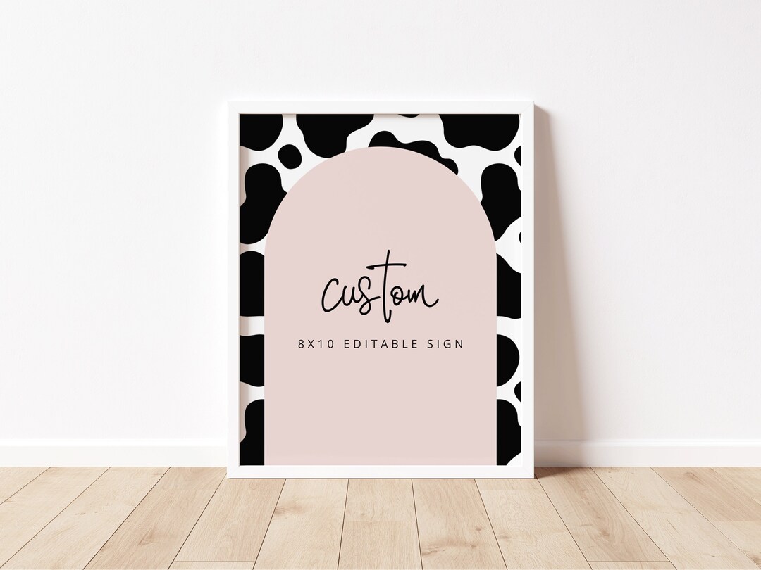 Holy Cow Birthday Editable Sign, Cow Birthday Decor, Holy Cow ...