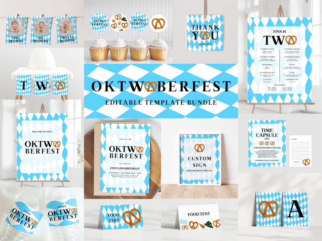 Oktwoberfest Birthday Bundle, Oktoberfest 2nd Birthday, Modern German ...