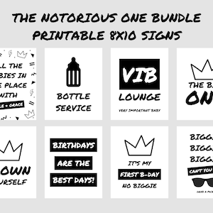 The Big One Birthday Welcome Sign, Notorious One Party Decorations ...