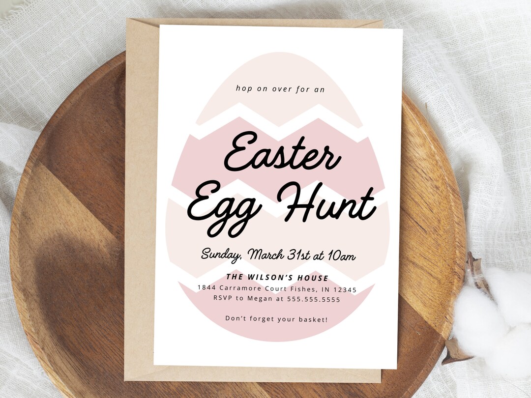 Easter Egg Hunt Invitation, Modern Easter Egg Invite, Egg Hunt, Easter ...