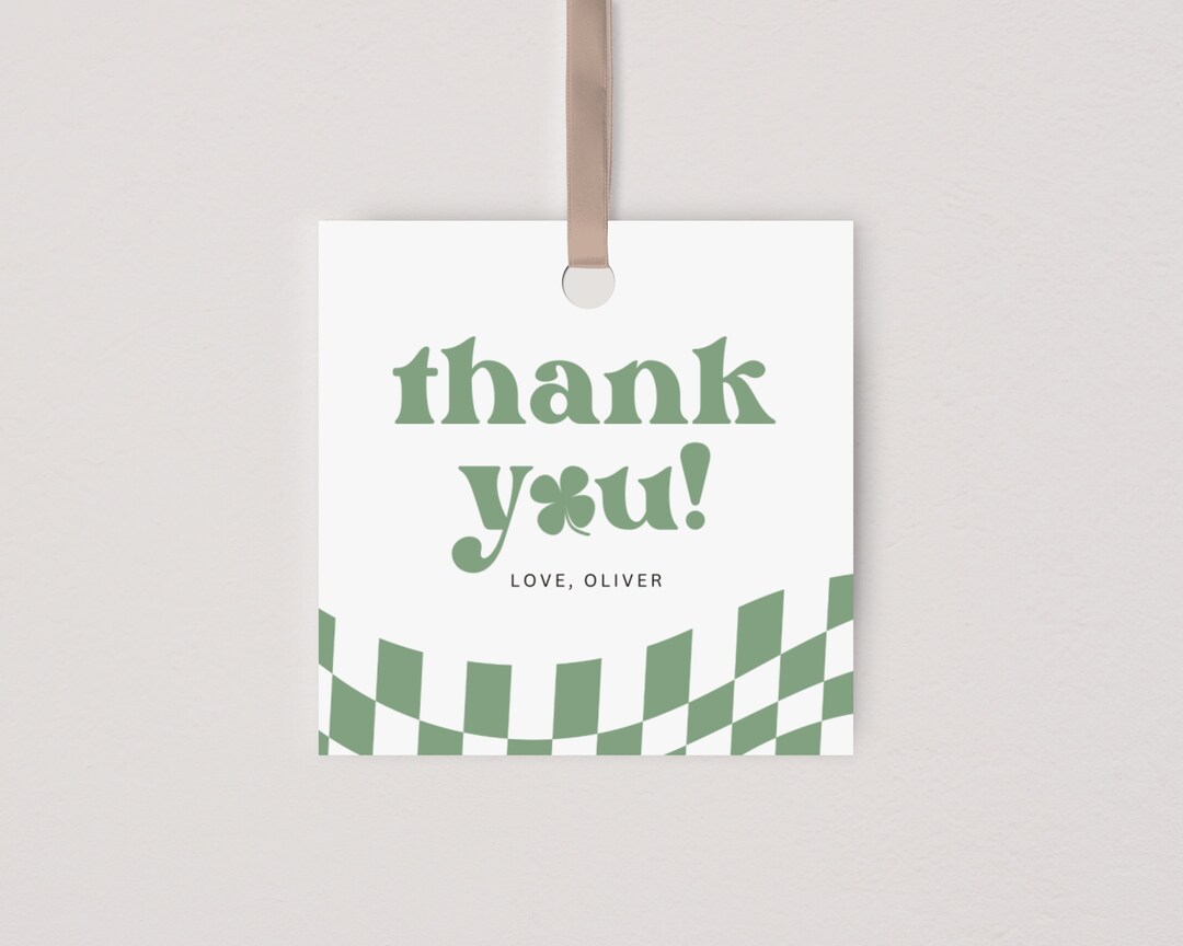Rad Little Lad Favor Tag, Modern St. Patricks Day Birthday Thank You ...