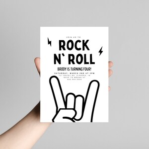 Rock and Roll Birthday Invitation, Rocker Birthday Invite, Rock N Roll ...