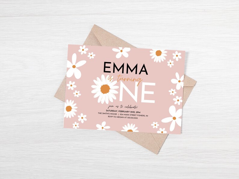 Daisy Birthday Invitation, Daisy First Birthday Invite, Spring Birthday ...