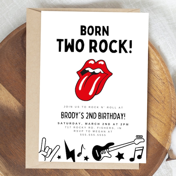 Rock Star Invitation - Etsy