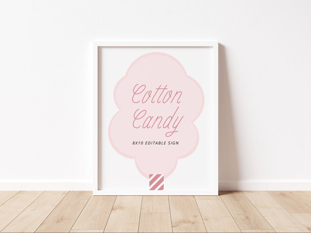 Cotton Candy Editable Sign, Cotton Candy Birthday Party Decor, Two ...