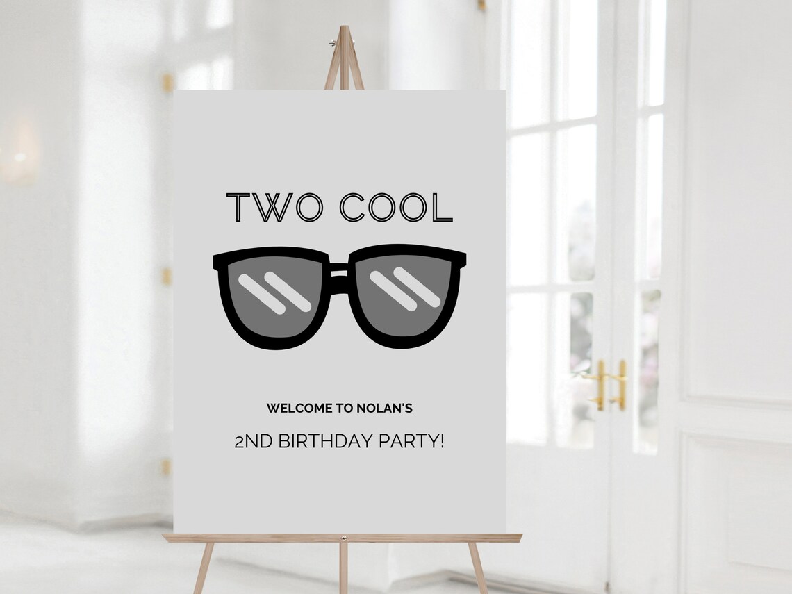 Two Cool Birthday Cupcake Toppers Boy Second Birthday Party - Etsy