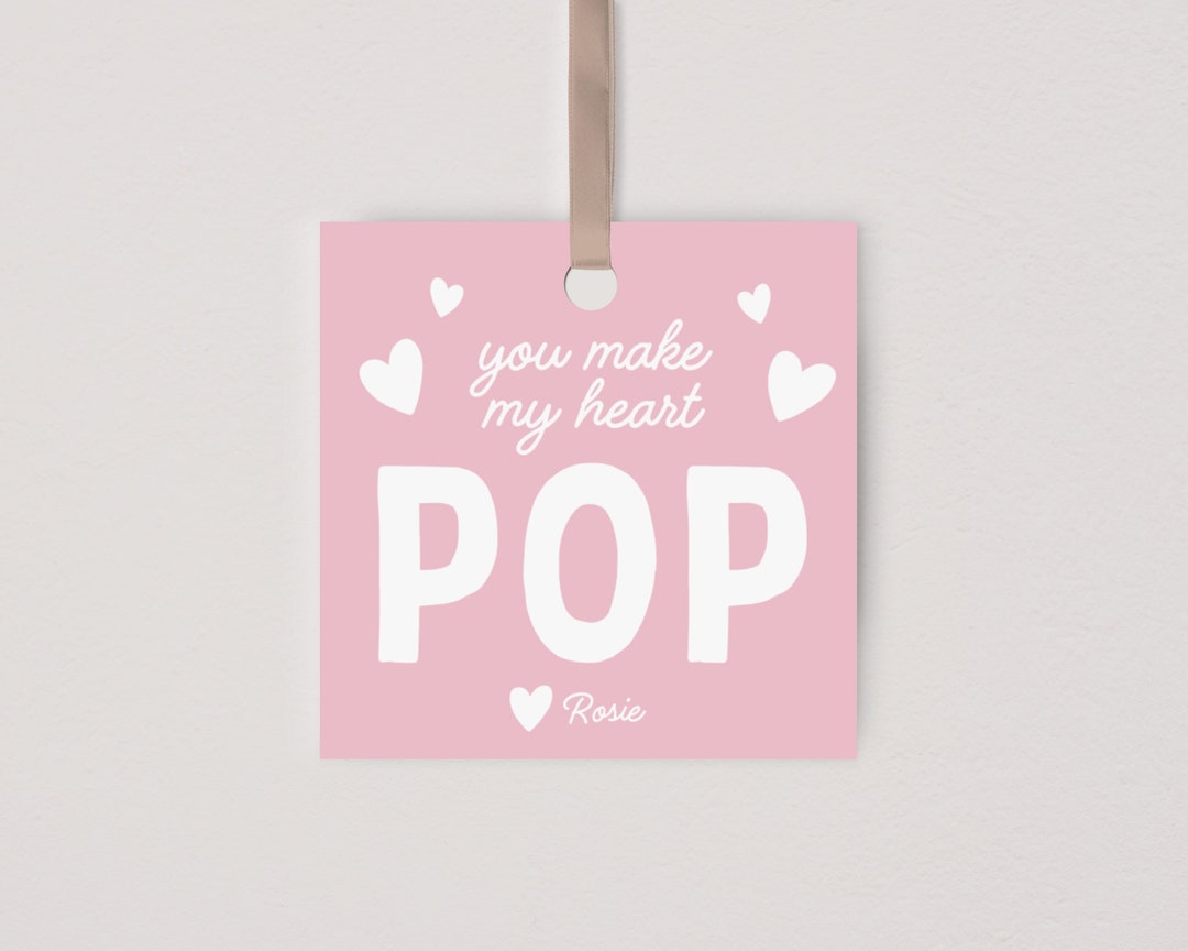 Pop It Valentine's Day Cards, Poppin Valentines Day Tag, Valentine Gift ...