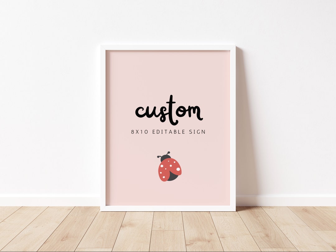 Ladybug Editable Sign, Lady Bug Party Decor, Little Lady Birthday ...