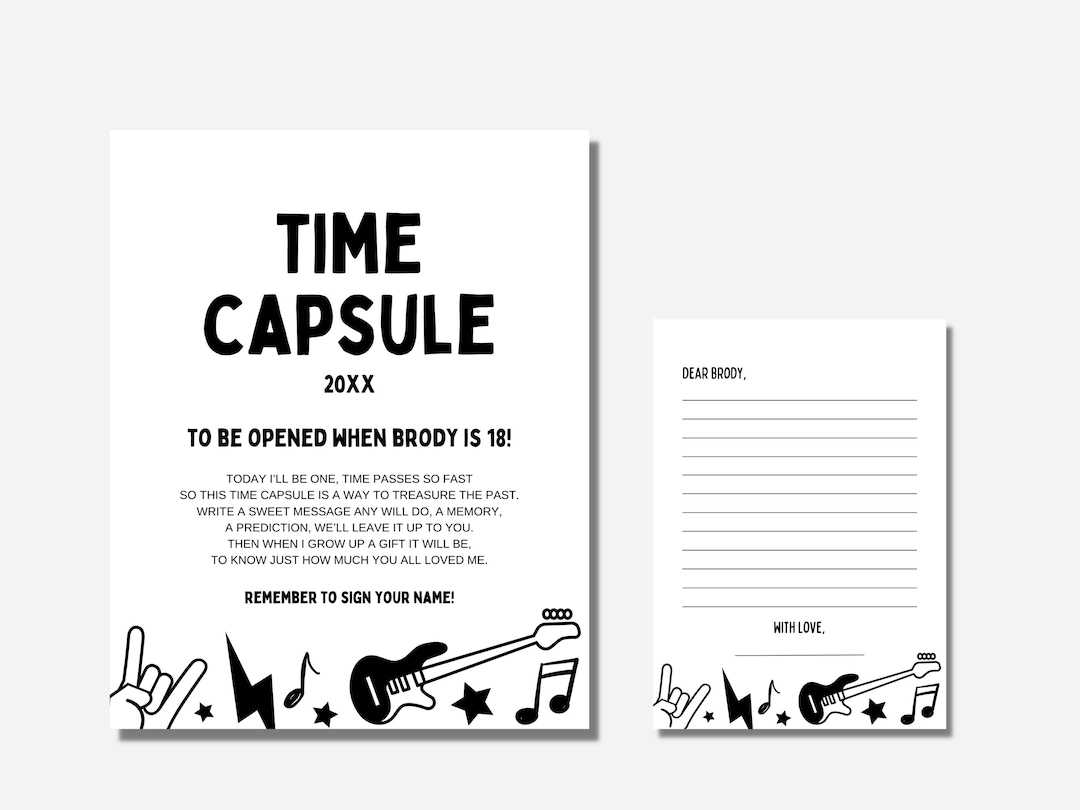 Rock and Roll Time Capsule, Rock N Roll Party Memories, Rocker Birthday ...