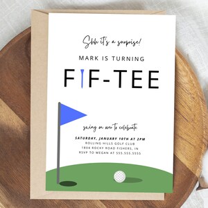 Golf Fiftieth Birthday Party Invitation, Golf 50th Birthday Invite ...