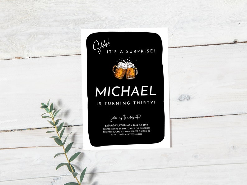 Surprise Birthday Party Invitation Beer Surprise Party - Etsy