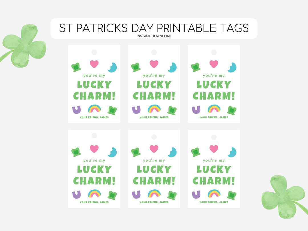 Printable Saint Patrick's Day Tag, St. Patricks Day Tag, Saint Patricks ...
