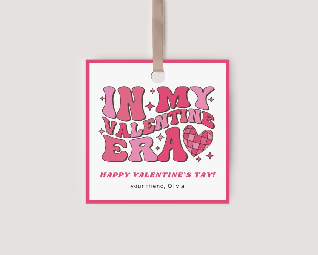 In My Valentine's Era Valentine Card, Swiftie Valentines Day Tag ...