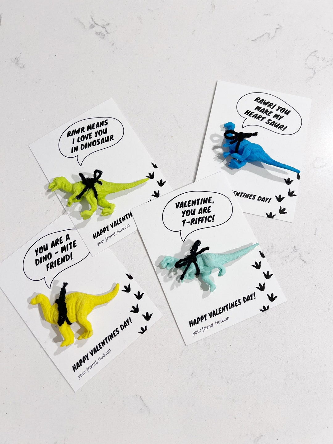 Kids Dinosaur Valentines Day Cards, Printable Valentines Day Tags, Kid ...