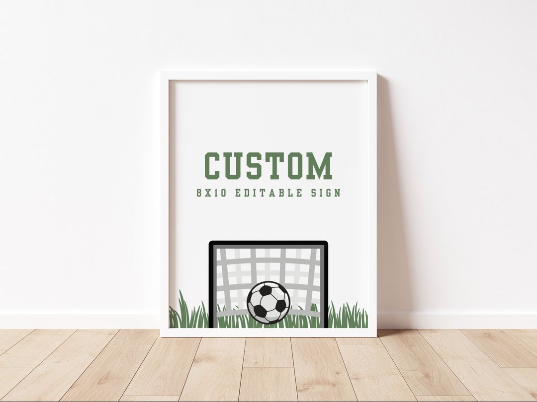 Soccer Birthday Editable Sign, Sport Birthday Party Decorations, Modern ...