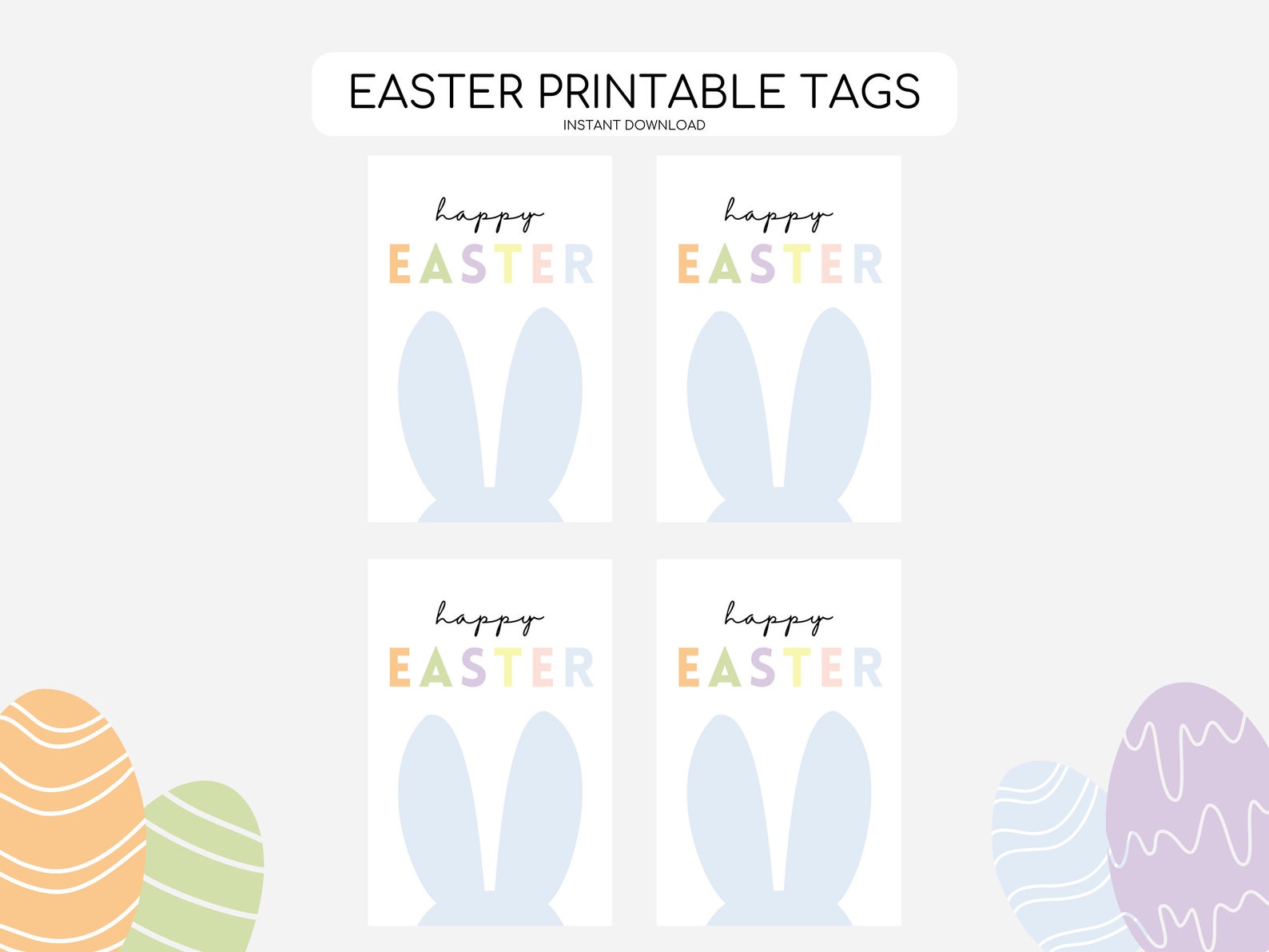 Printable Easter Bunny Tag, Bunny Tag, Easter Rabbit Gift Label, Bunny ...