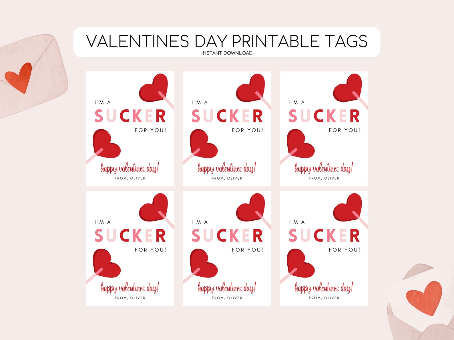 Printable Valentine's Day Tag Sweet Treat Valentines Day - Etsy