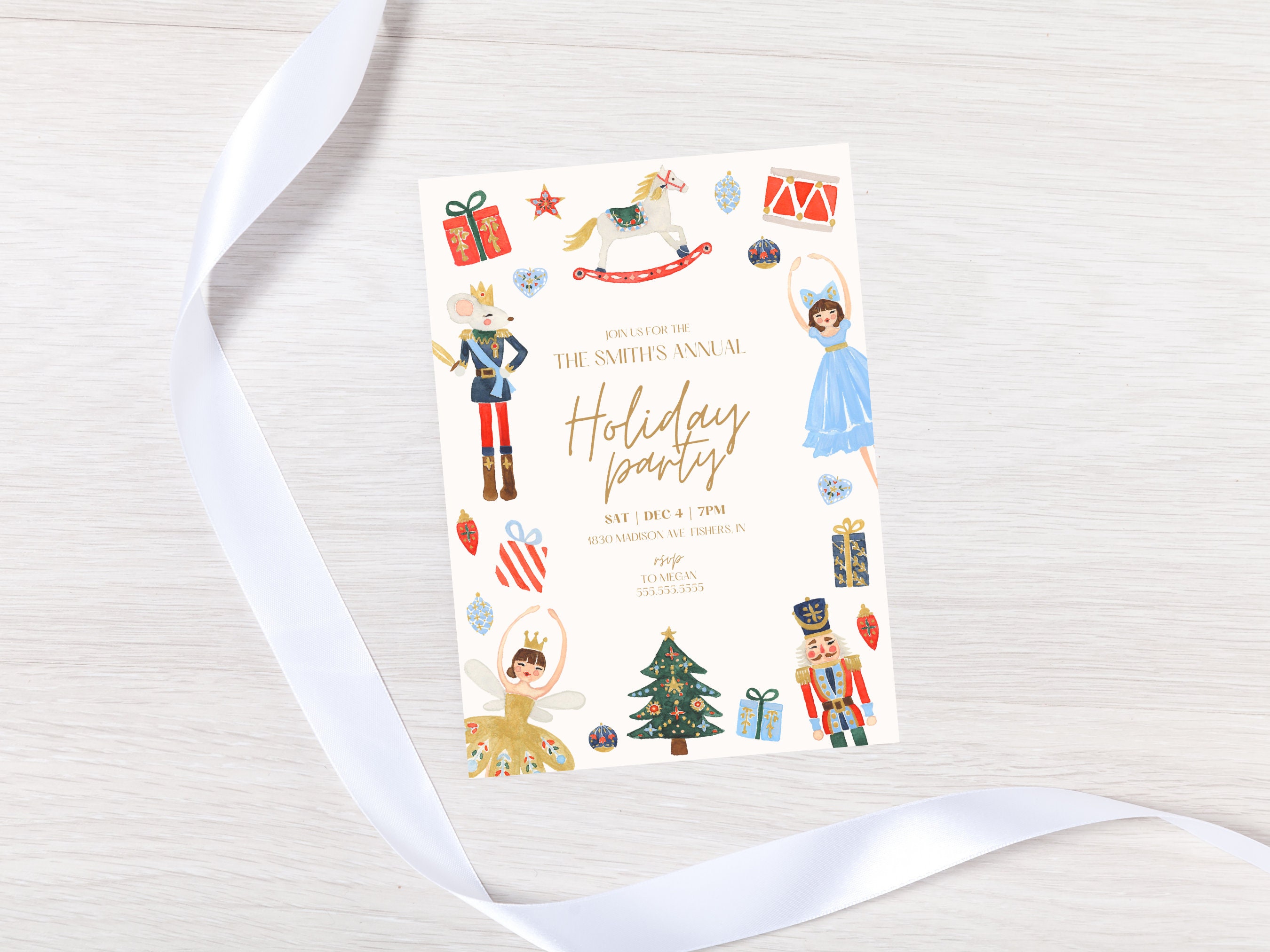 Nutcracker Holiday Party Invitation Modern Adult Nutcracker - Etsy