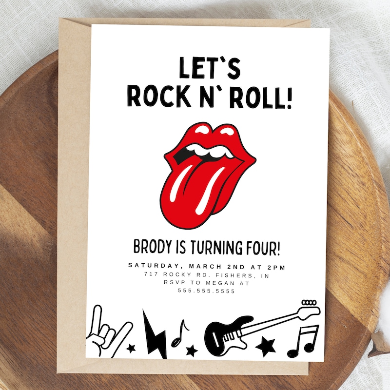 Rock Star Invitation - Etsy