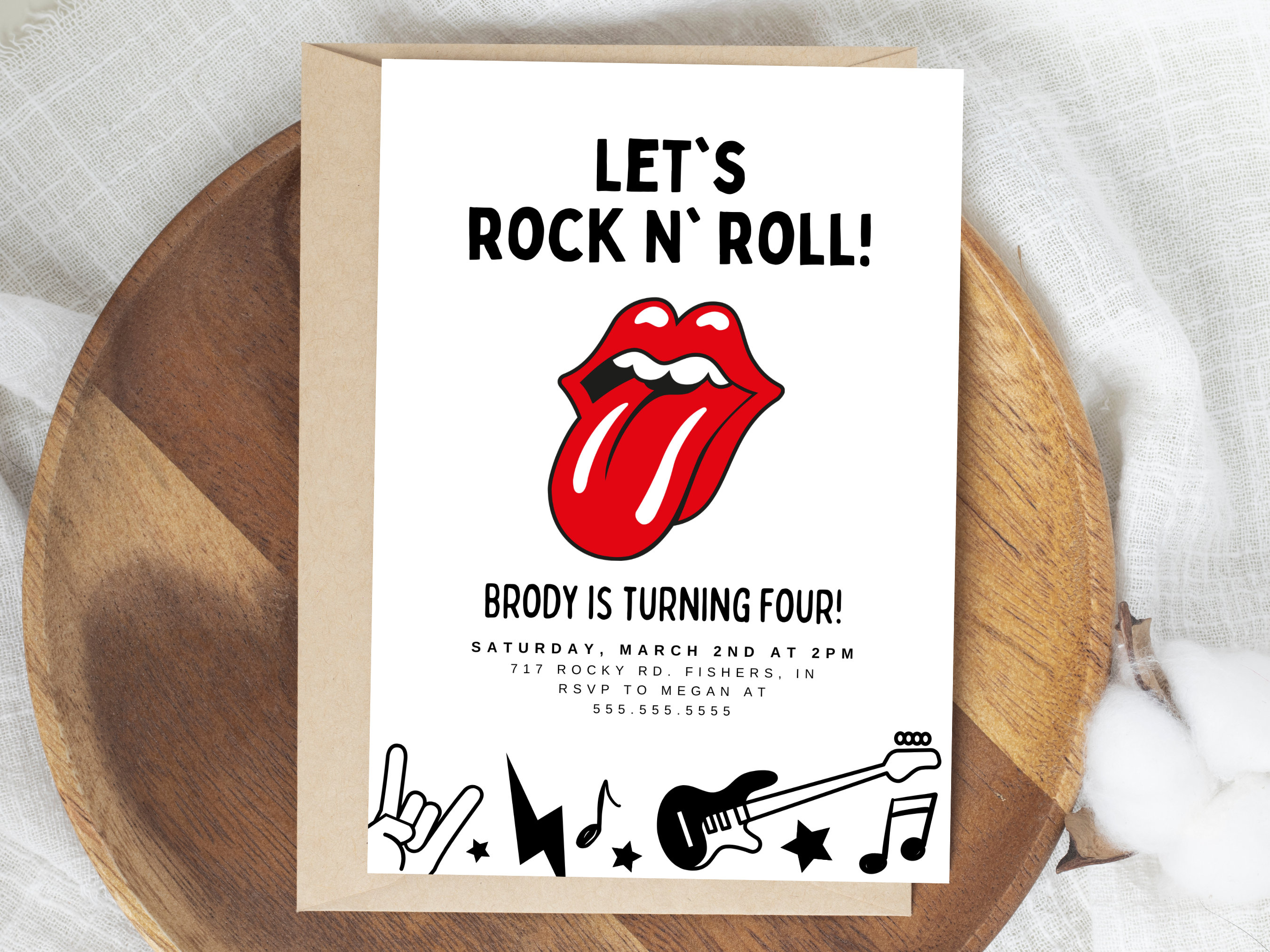 Rock and Roll Editable Sign, Rock N Roll Party Decor, Rocker Birthday ...