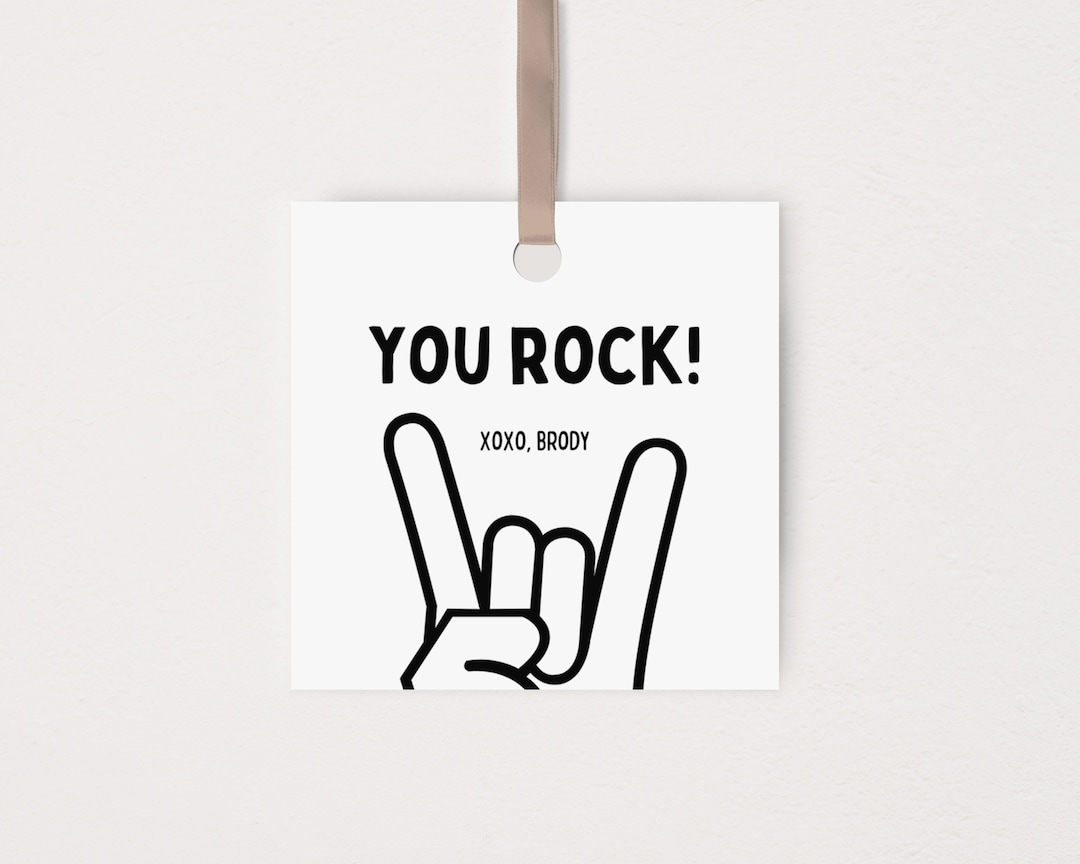 Rock and Roll Thank You Tag, Rock N Roll Favor Tag, Rocker Birthday ...