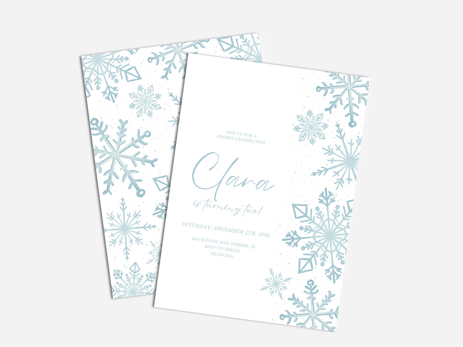 Winter Birthday Invitation Snowflake Birthday Party Invite - Etsy