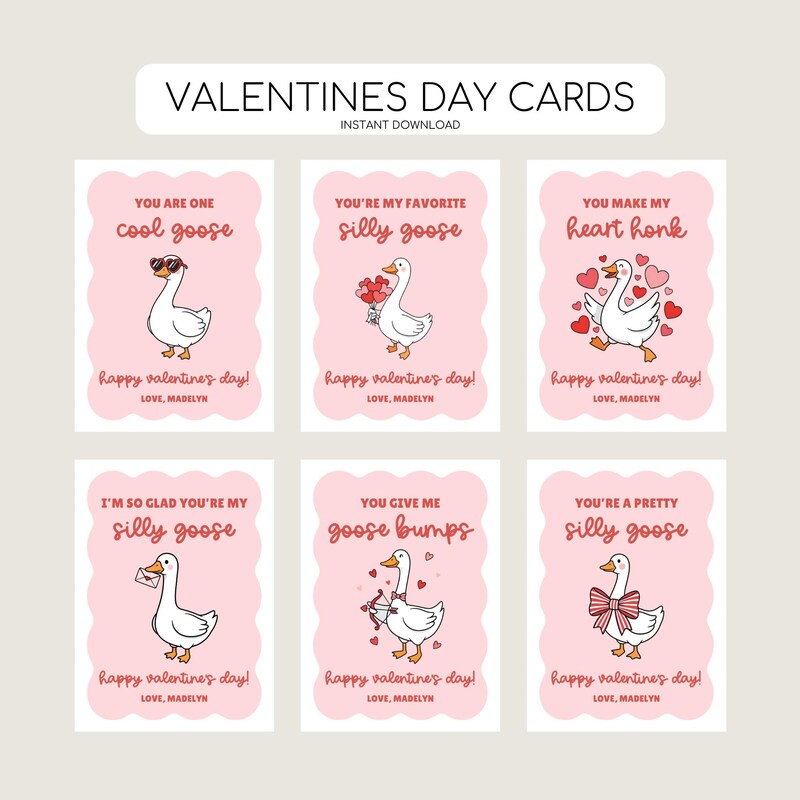 Goose Valentines Day Tag - Etsy