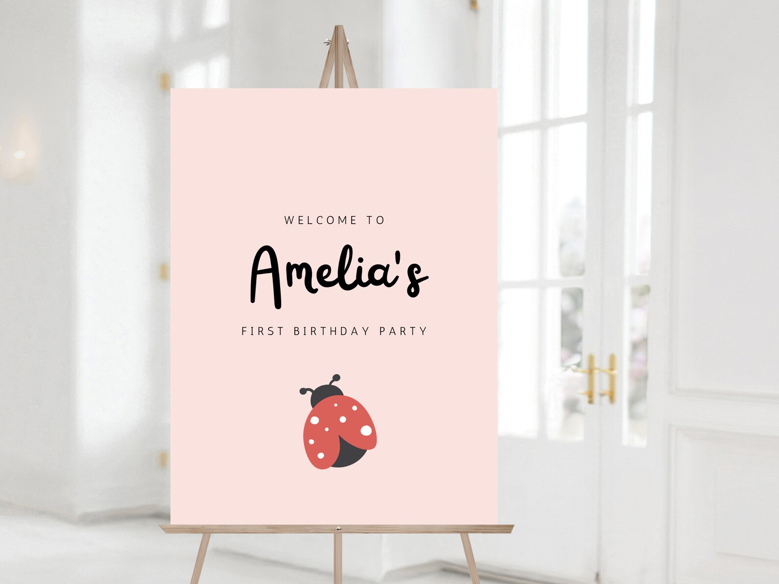 Ladybug Birthday Welcome Sign, Lady Bug Sign, Little Lady Birthday ...