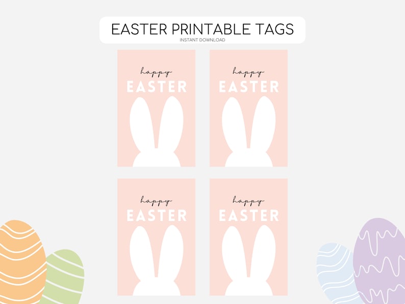 Printable Easter Bunny Tag Bunny Tag Easter Rabbit Gift - Etsy