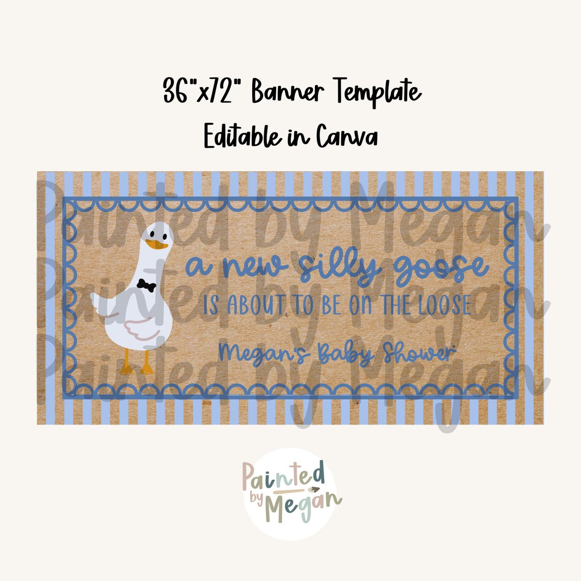 Silly Goose Banner Template, Goose on the Loose Baby Shower Banner ...